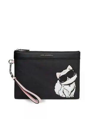 Karl Lagerfeld Ikon Choupette Clutch Bag - Black