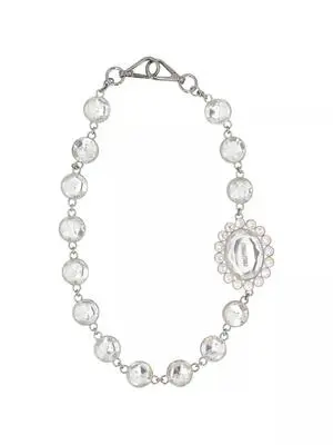 Miu Miu Crystal Embellished Chain Necklace