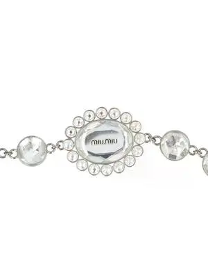 Miu Miu Crystal Embellished Chain Necklace