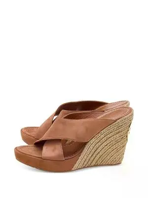 Tory Burch Suede Criss-cross Wedge Sandals