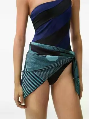 Versace Printed Silk Twill Scarf 90 Cm - Blue