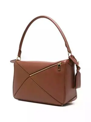 Loewe Medium Featherlight Puzzle Leather Tote Bag - Brown