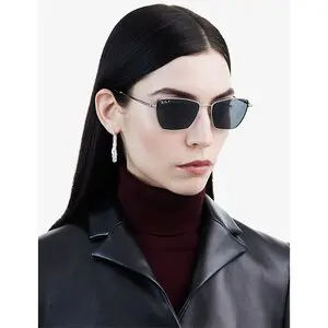 Ray-ban Rb3783 Irregular-frame Metal Sunglasses - Silver