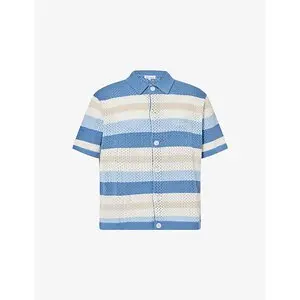 BELIER Como Striped Crochet-knit Cotton Shirt