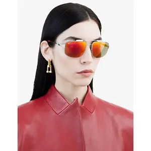 Ray-ban Rb3789m Square-frame Metal Sunglasses - Silver