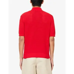 DRAKE'S Waffle-knit Short-sleeve Cotton Polo Shirt