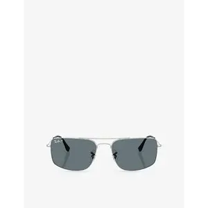 Ray-ban Rb3779 Explorer Iii Square-frame Metal Sunglasses - Silver