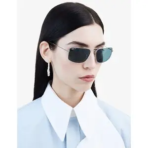 Ray-ban Square-frame Metal Sunglasses - Silver