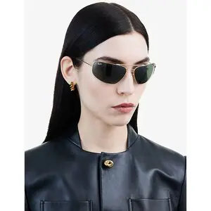 Ray-ban Rb3780 Rectangle-frame Metal Sunglasses - Gold