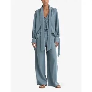 REISS Charlotte Wide-leg Stretch-woven Trousers