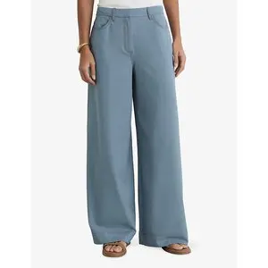 REISS Charlotte Wide-leg Stretch-woven Trousers