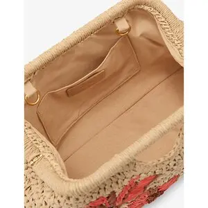 REISS Gina Raffia Clutch Bag