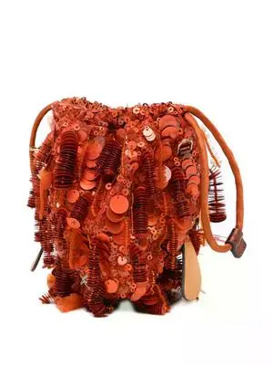 ANYA HINDMARCH Sequin-embellished Crystal-detail Crossbody Bag - Orange