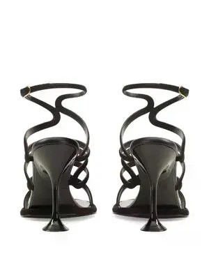 SERGIO ROSSI Suede Sonic Sandals With Gold-tone Hardware - Black