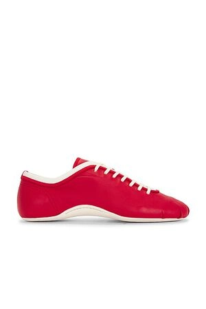 Dries Van Noten Dries Van Noten Calf Leather Lace-Up Ballet Sneakers Red