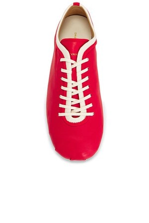 Dries Van Noten Calf Leather Lace-up Ballet Sneakers - Red