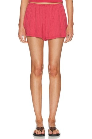 Donni. The Pointelle Tap Short - Raspberry