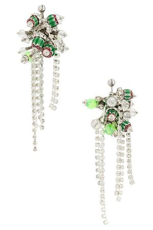 Dries Van Noten Dangle Earrings - Green