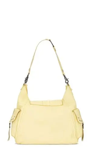 Free People Leigh Distressed Hobo Bag - Lemon