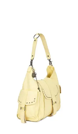 Free People Leigh Distressed Hobo Bag - Lemon