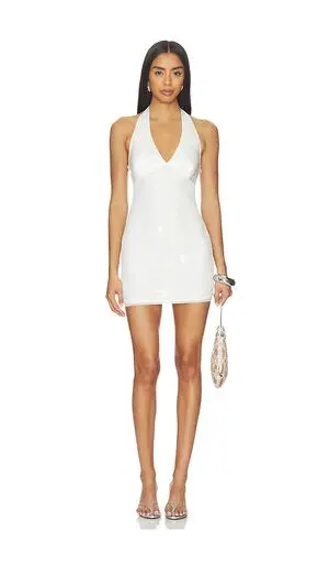 Superdown Halterneck Mini Dress With Sequin Detailing - White
