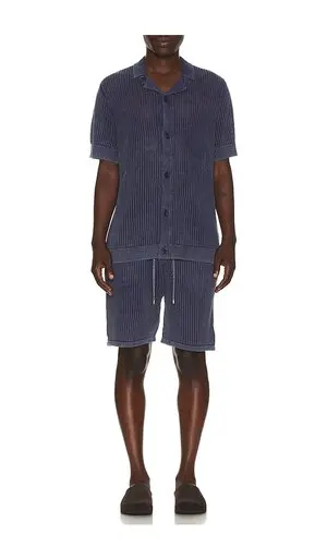 Central Park West Henry Snow Wash Camp Shirt In . Also