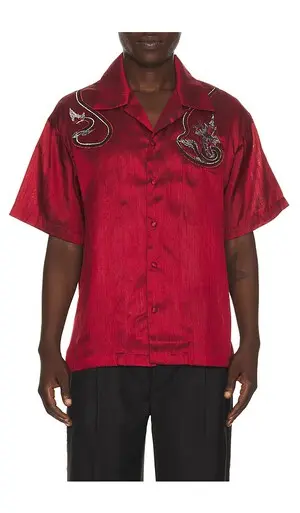 SANEA Naka Silk Shirt In . Also - Red