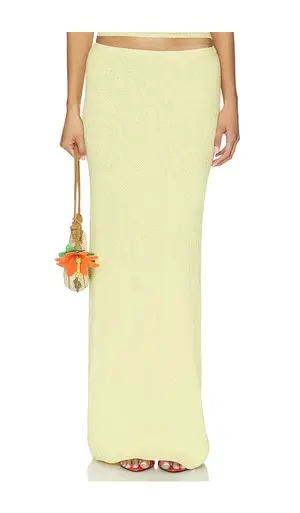 ASTA RESORT Pointelle Carolina Skirt - Lemon