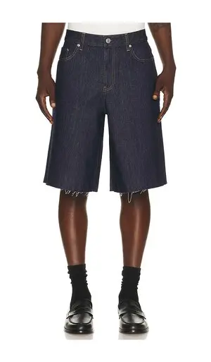 Helmut Lang Denim Shorts With Raw Edge Hem - Blue