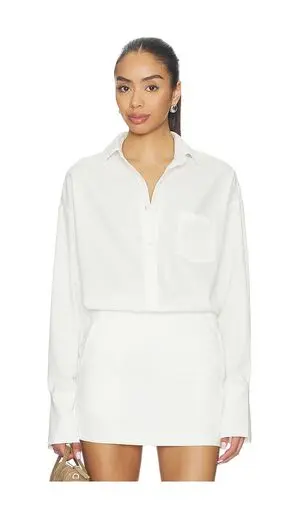 ALL THE WAYS Greta Button Up Top - White
