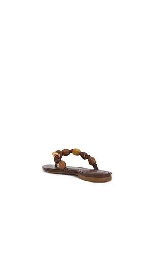Schutz Sapphire Embellished Leather Sandals - Brown