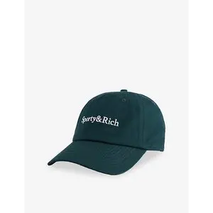 SPORTY & RICH Logo-embroidered Cotton Baseball Cap - Forest
