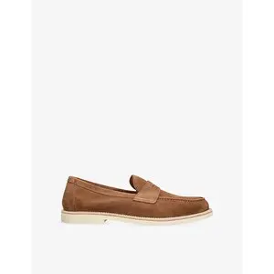 Brunello Cucinelli Suede Penny Strap Loafers