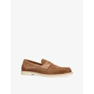 Brunello Cucinelli Suede Penny Strap Loafers