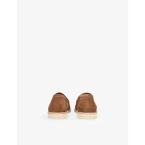 Brunello Cucinelli Suede Penny Strap Loafers