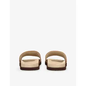 Brunello Cucinelli Wide-strap Suede Sliders - Grey/m.cmb
