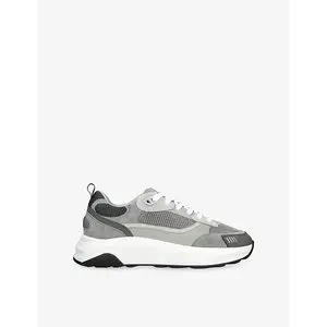 ARNE Flow Runner Leather, Suede And Mesh Trainers - Grey Mixed