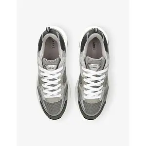ARNE Flow Runner Leather, Suede And Mesh Trainers - Grey Mixed