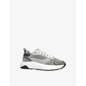 ARNE Flow Runner Leather, Suede And Mesh Trainers - Grey Mixed