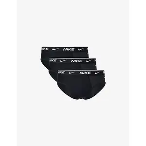 Nike Essential Pack Of Three Cotton-stretch Briefs - Black/black/black
