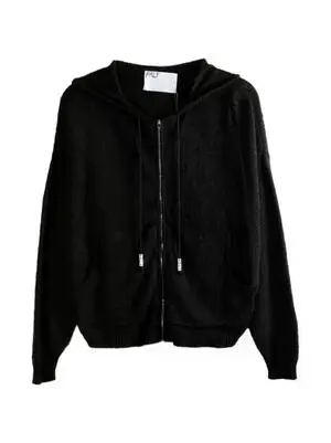 PALY Distressed Zip-up Hoodie - Black