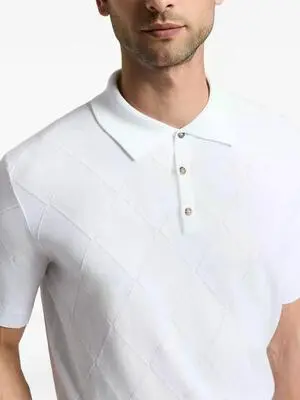 Peserico Argyle-knit Short-sleeve Polo Shirt
