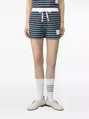 Thom Browne Striped Honeycomb Texture Shorts