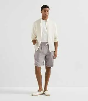 Brunello Cucinelli Hemp-linen Bermuda Shorts