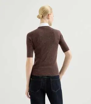Brunello Cucinelli Cashmere Sparkling Ribbed Sweater - Brown