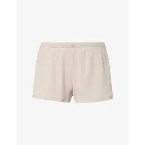 SKIMS Ribbed Cotton-jersey Lounge Shorts - Stone