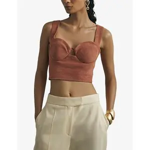 REISS X Atelier Farley Suede Bustier Top