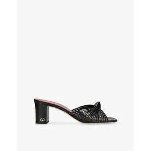 Valentino Garavani Knot Detail Leather Mules - Black