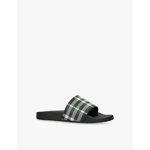 Burberry Checked Rubber Sliders - Black/comb