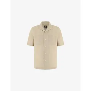 Boggi Milano Camp-collar Regular-fit Linen Shirt - Beige